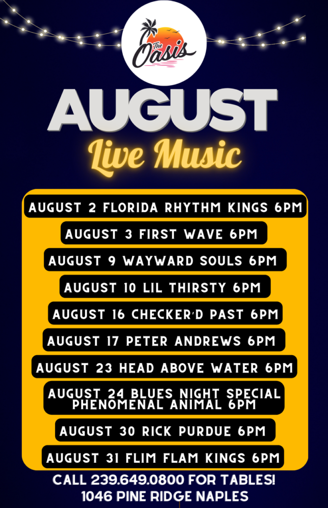 Live Music Calendar – The Oasis